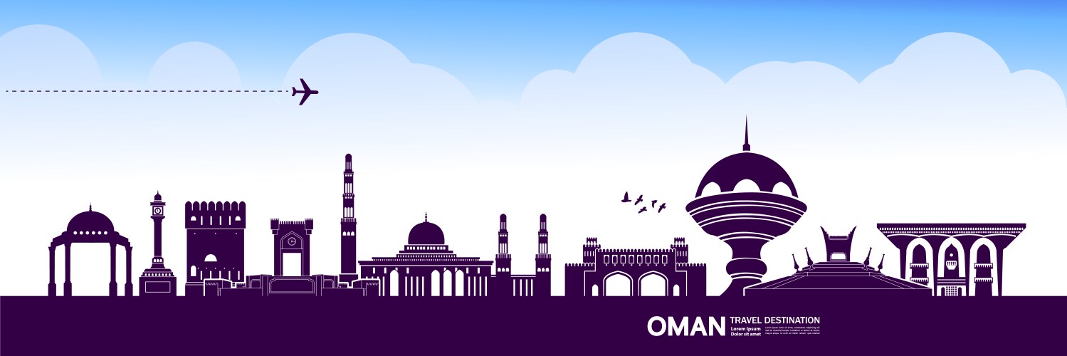 Travel to oman muscat city historical building Vector Image