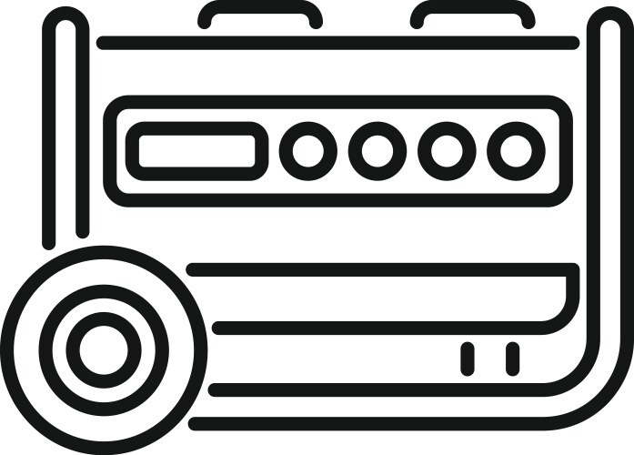 Portable generator providing power supply Vector Image