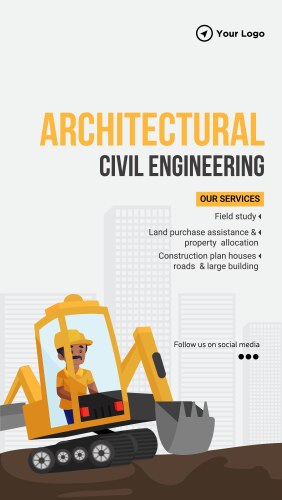 Architecture civil engineering portrait template Vector Image