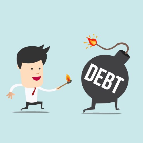Debt collector Royalty Free Vector Image - VectorStock