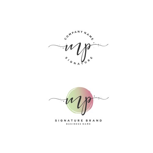 Mw initial handwriting logo Royalty Free Vector Image