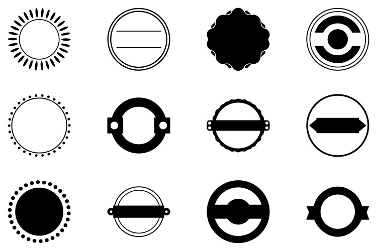 Decorative botanical border design set Royalty Free Vector