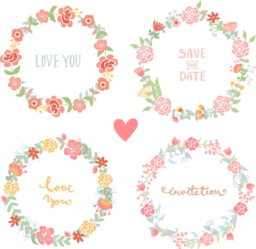 Wedding flower set Royalty Free Vector Image - VectorStock