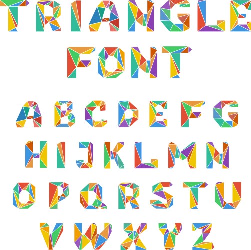 Trendy letters alphabet painted by color Vector Image