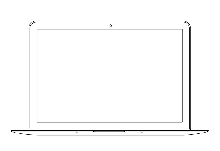 Outline drawing laptop Royalty Free Vector Image