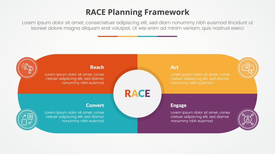 Race framework infographic concept for slide Vector Image Race framework infographic concept for slide Vector Image