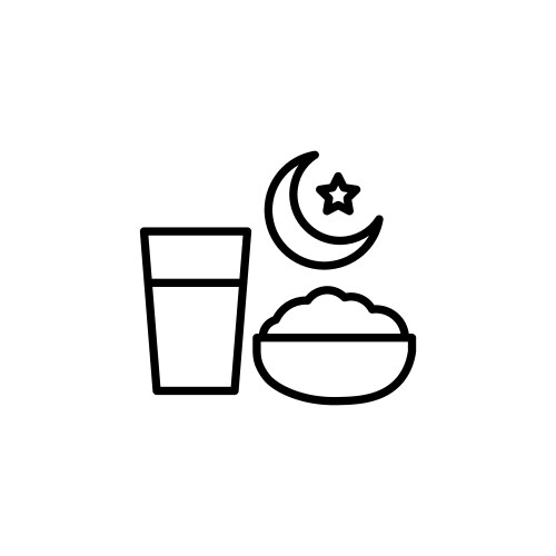 Sahur time icon set ramadan breakfast symbol Vector Image