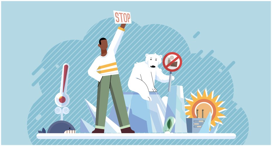 Climate change save the planet earth pollution Vector Image