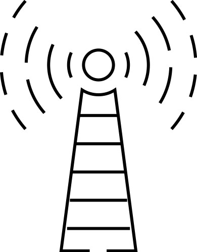 Electromagnetic interference label icon doodle Vector Image