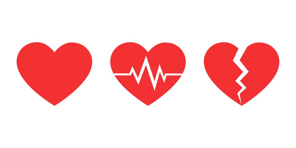 Heartbreak icon or broken heart flat Royalty Free Vector