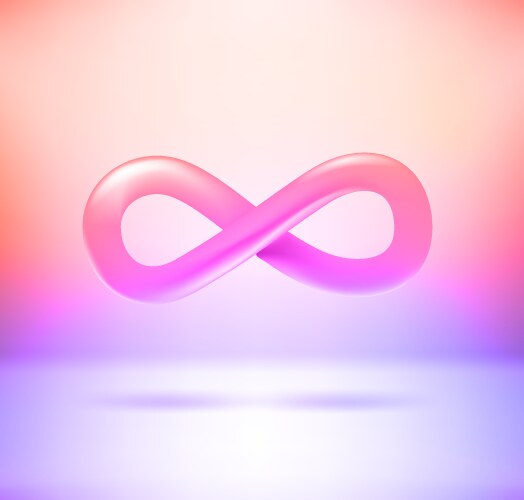 Infinity sign from glowing red neon line Vector Image
