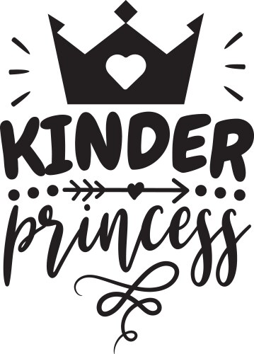 Pre-k princess design on white background Vector Image