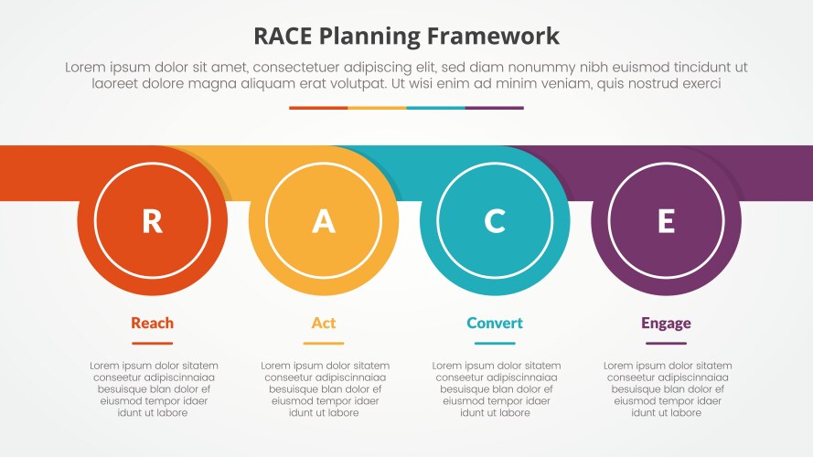 Race framework infographic concept for slide Vector Image