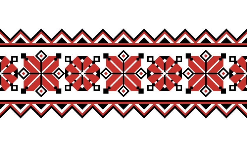 Seamless border with ornamental composition Vector Image