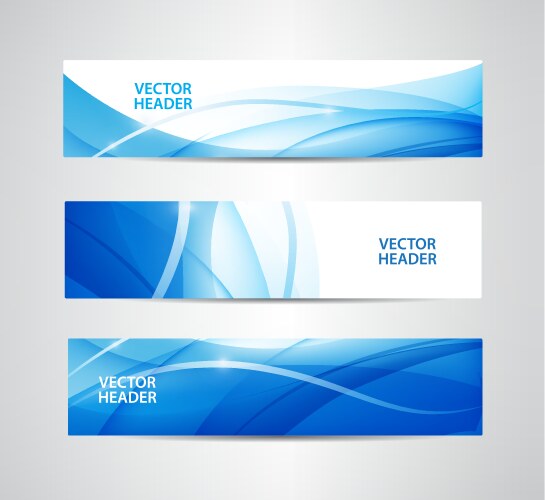 Simple three color banner headers set Royalty Free Vector