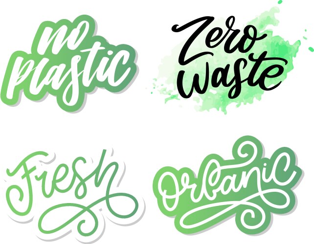 Zero waste lettering Royalty Free Vector Image