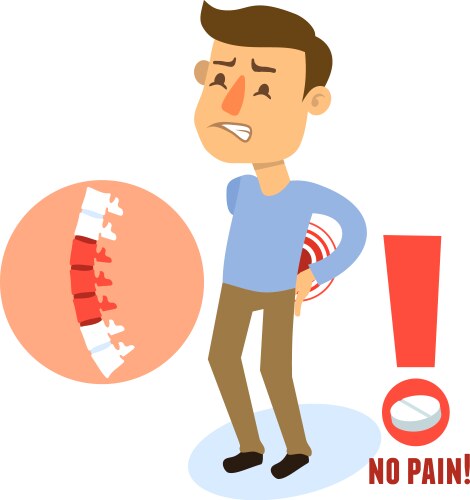 Sore back Royalty Free Vector Image - VectorStock