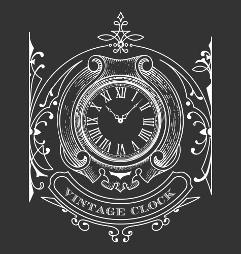 Vintage clock Royalty Free Vector Image - VectorStock