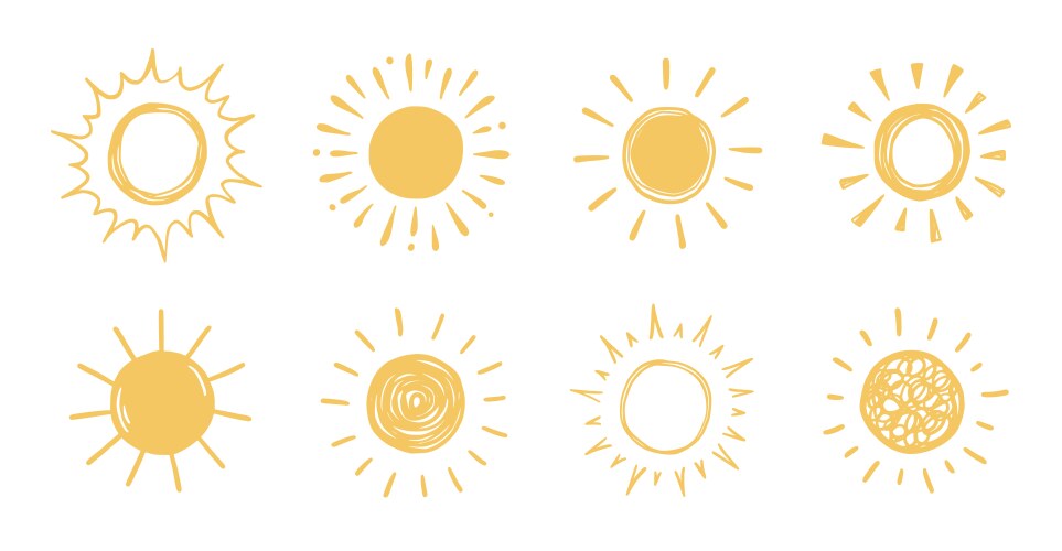 Sun sketch pattern Royalty Free Vector Image - VectorStock