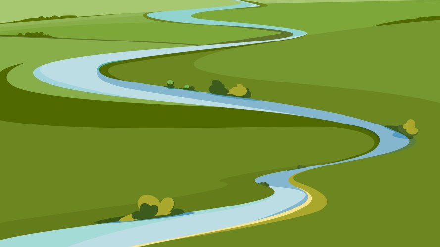Collection river landscapes Royalty Free Vector Image