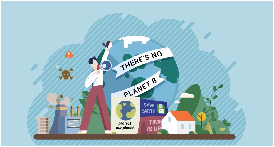 Climate change save the planet promoting Vector Image