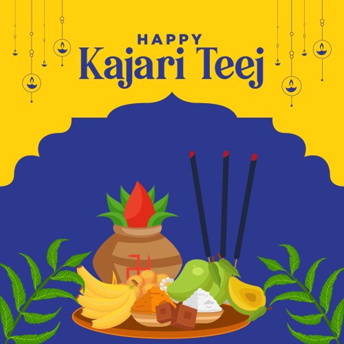Happy kajari teej banner design Royalty Free Vector Image