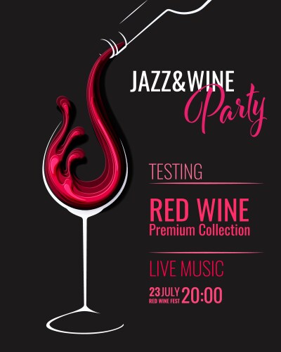 Glass wine with splash logo design Royalty Free Vector Image