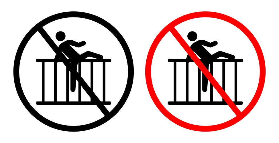 Do not climb sign icon set warning against Vector Image