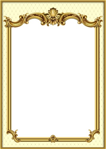 Oval classic golden picture baroque frame set Vector Image