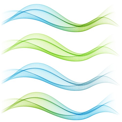 Collection of three abstract waves design element Vector Image