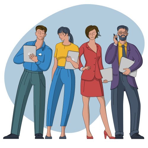 Cartoon people team joining hands together Vector Image