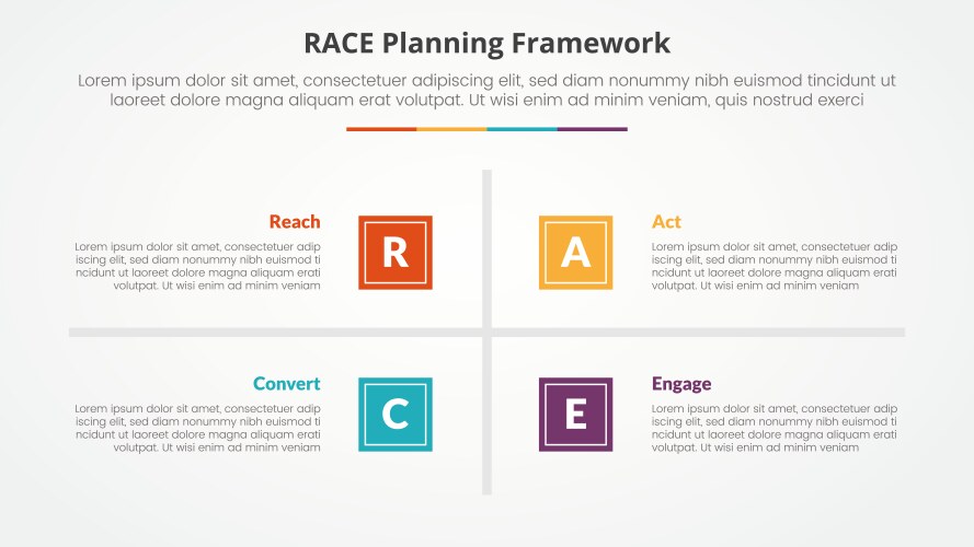 Race framework infographic concept for slide Vector Image