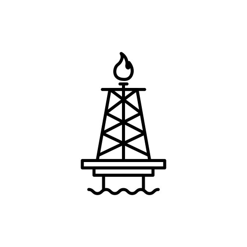 Shale gas rig icon set natural extraction Vector Image