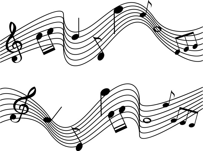 Music notes on scale Royalty Free Vector Image