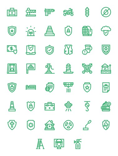 Safety & Security Icons - 40 Line Icons – Royalty-Free Vector | VectorStock