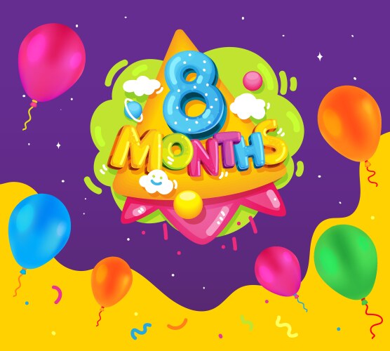 8 months baby Royalty Free Vector Image - VectorStock