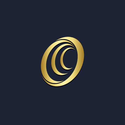 Round abstract curve logo Royalty Free Vector Image