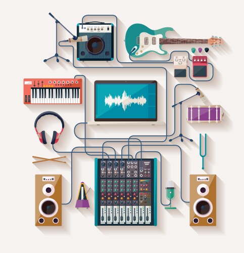 Mixing or control console Royalty Free Vector Image