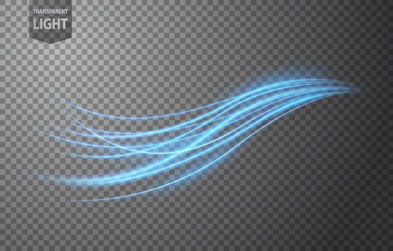 Abstract blue wavy line of light on dark Vector Image