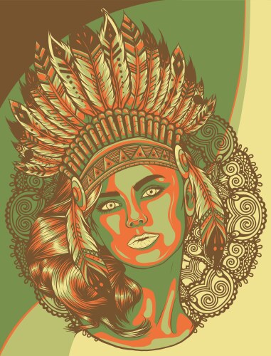 Indian apache girl Royalty Free Vector Image - VectorStock