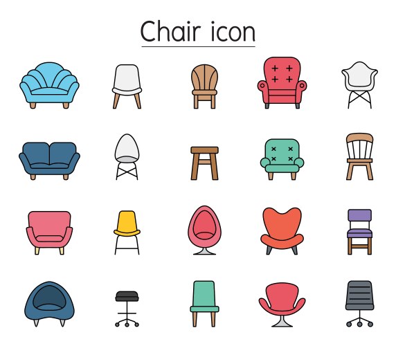 Chair icons Royalty Free Vector Image - VectorStock