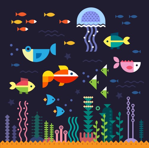 Underwater sea life Royalty Free Vector Image - VectorStock