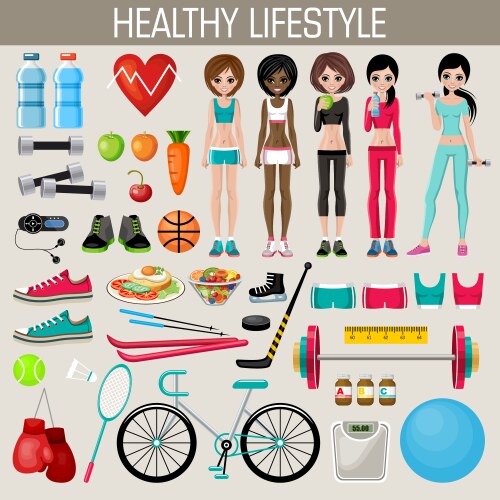Guide to healthy lifestyle infographics Royalty Free Vector