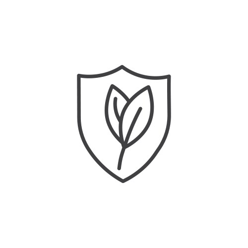 Shield with leafs icon set plant protect and Vector Image