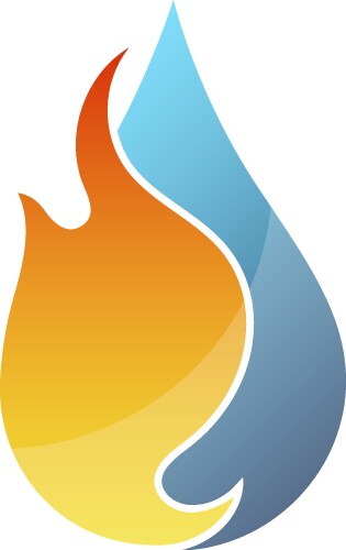 Drop fire logo design Royalty Free Vector Image