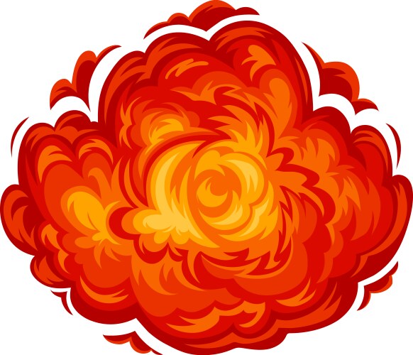 Red explosion cloud of fire Royalty Free Vector Image
