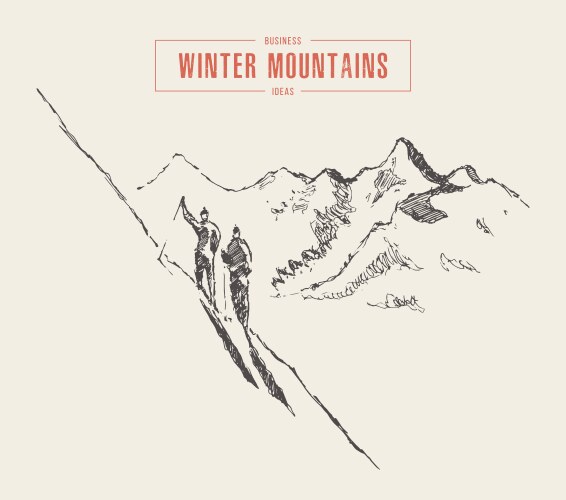 Ski in snow Royalty Free Vector Image - VectorStock