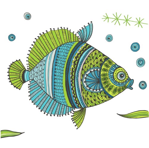 Nice deep sea fish cartoon Royalty Free Vector Image