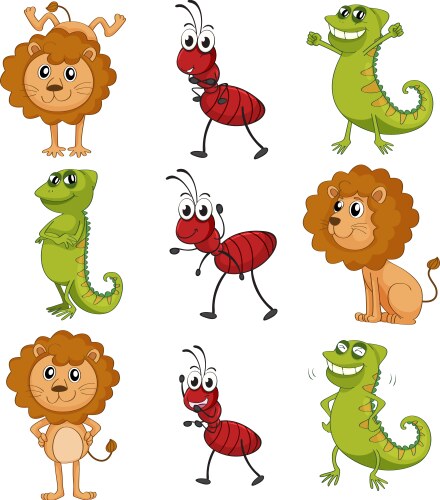 Cartoonish animals Royalty Free Vector Image - VectorStock