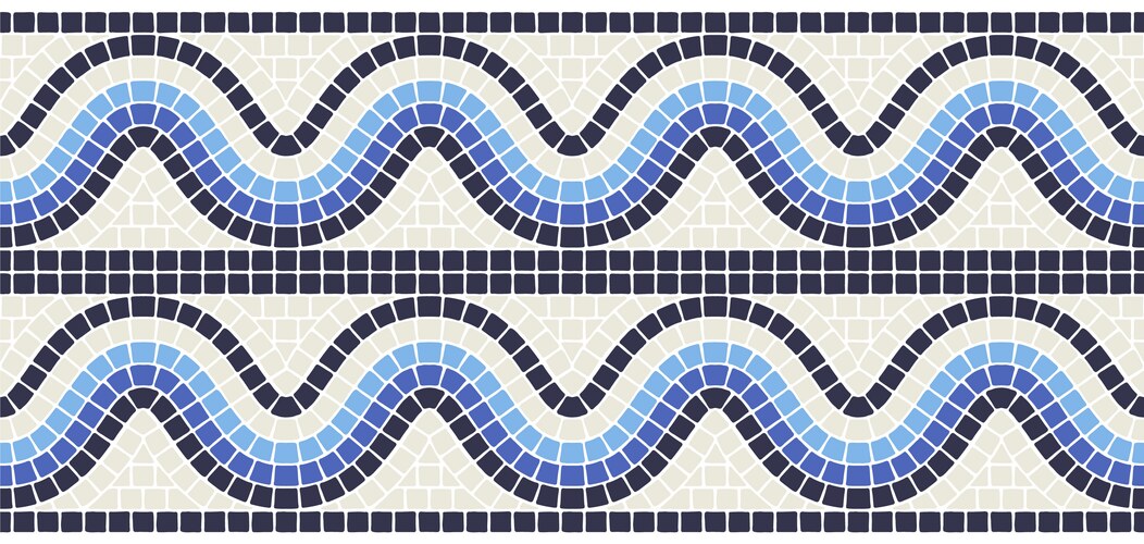 Ancient Wave Mosaic Pattern – Royalty-Free Vector | VectorStock